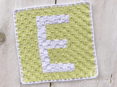 Letter E Graph | Free Crochet Pattern | Alphabet Crochet Baby Blanket