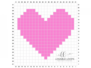 Free Heart Pixel Graph Crochet Pattern | Crochet Heart Baby Lovey