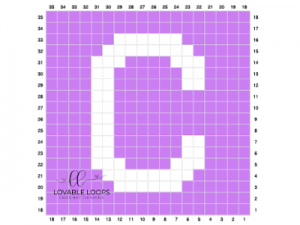 Letter C Graph | Free Crochet Pattern | Alphabet Crochet Baby Blanket
