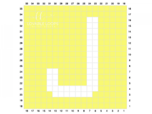 Letter J Graph | Free Crochet Pattern | Alphabet Crochet Baby Blanket