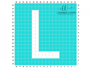 Letter L Graph | Free Crochet Pattern | Alphabet Crochet Baby Blanket