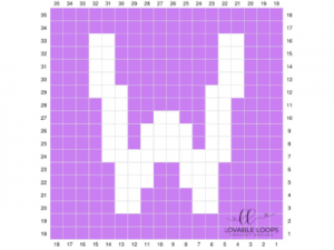 Letter W Graph | Free Crochet Pattern | Alphabet Crochet Baby Blanket