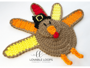Crochet Turkey Applique Pattern Free | Lovable Loops