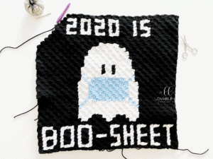2020 is BOO-SHEET c2c free crochet pattern | Halloween crochet pattern