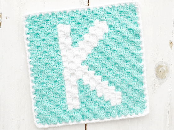 Letter K Graph | Free Crochet Pattern | Alphabet Crochet Baby Blanket