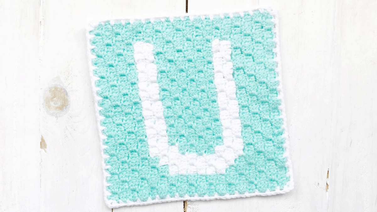 Letter U Graph | Free Crochet Pattern | Alphabet Crochet Baby Blanket