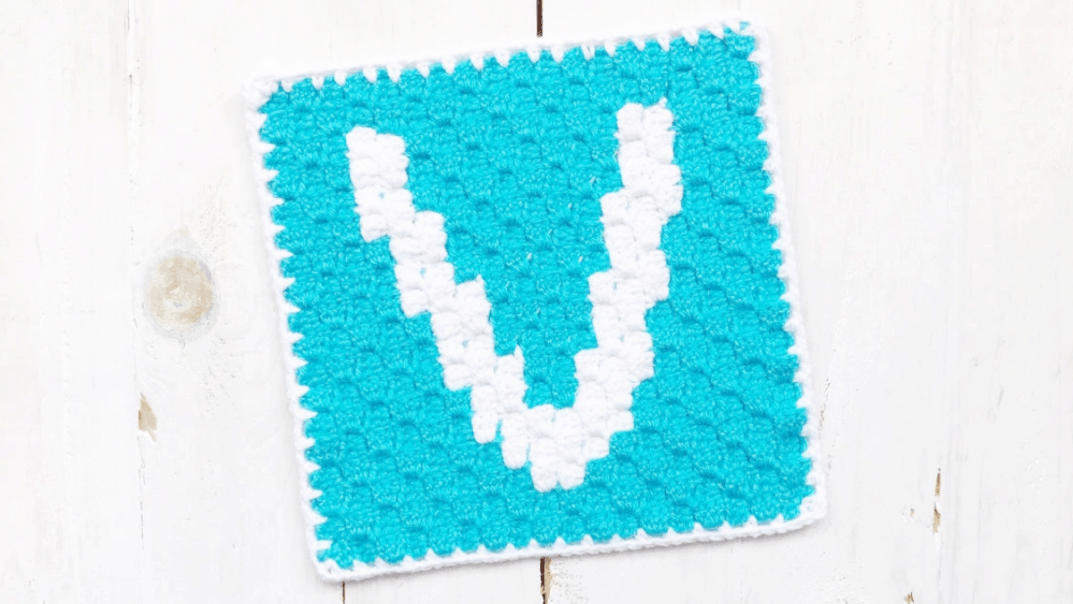 Letter V Graph | Free Crochet Pattern | Alphabet Crochet Baby Blanket