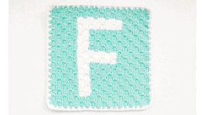 Letter F Graph | Free Crochet Pattern | Alphabet Crochet Baby Blanket