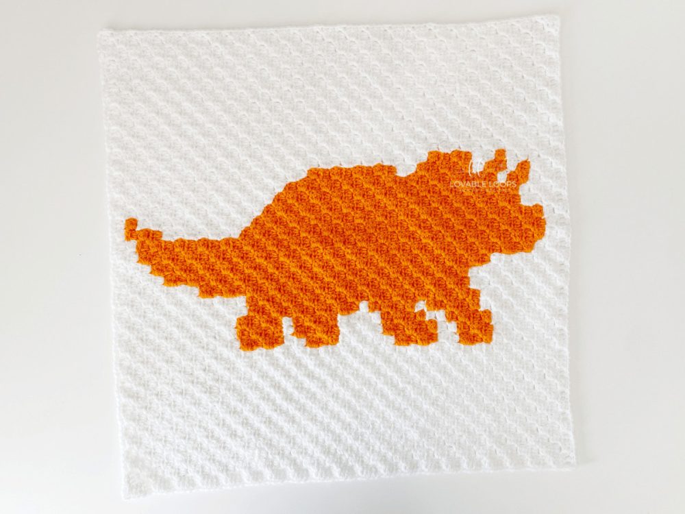 Crochet Dinosaur Blanket Pattern C2C (Free & Easy)
