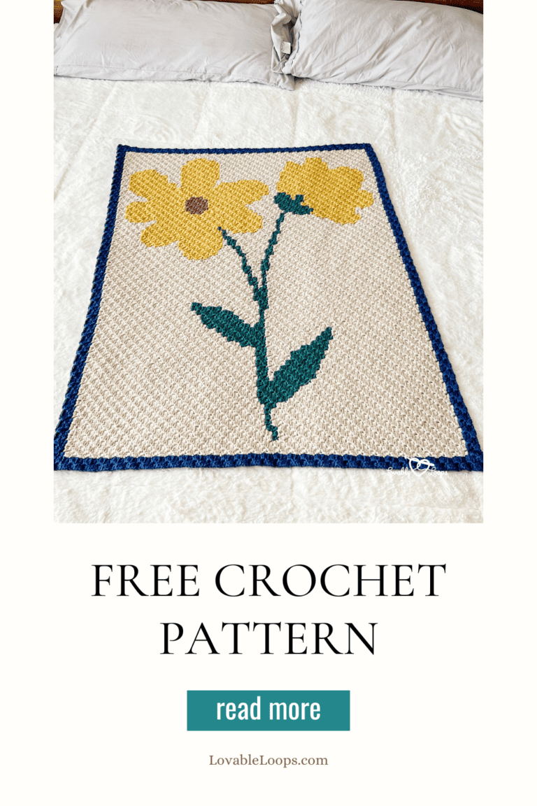 Crochet Flower Blanket C2C (Free & Easy)