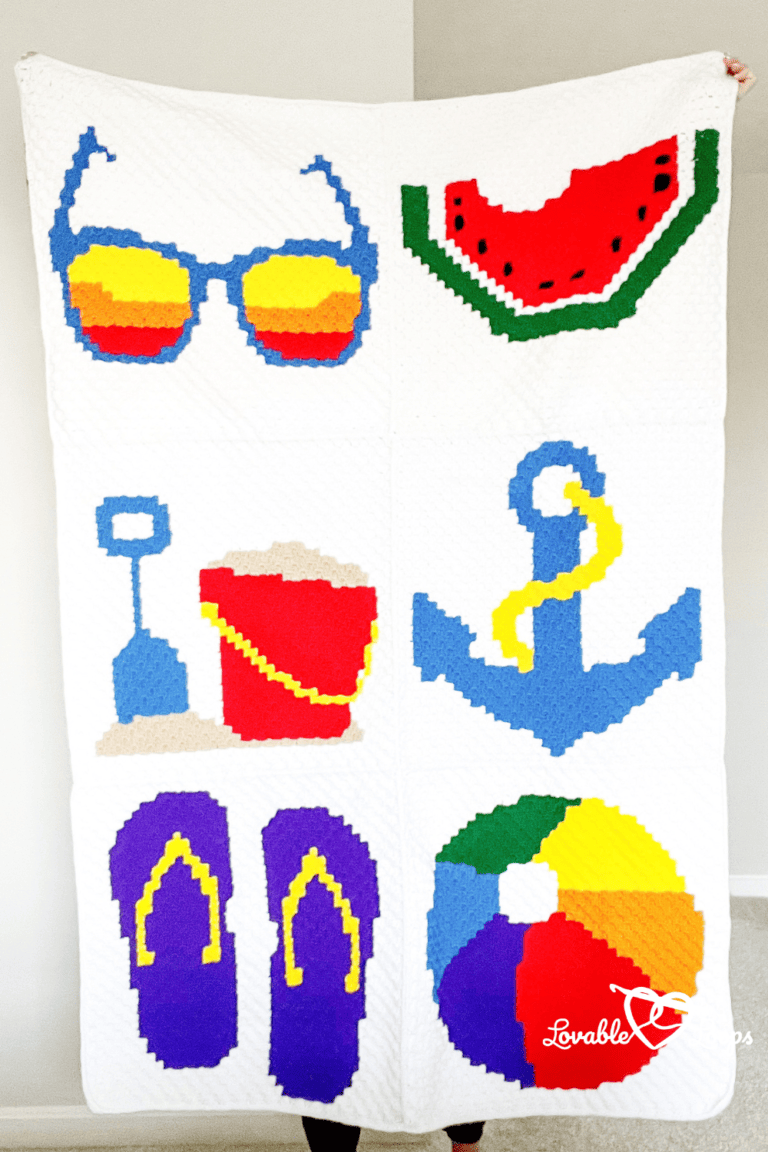 c2c Summer Blanket Crochet Pattern (Free)