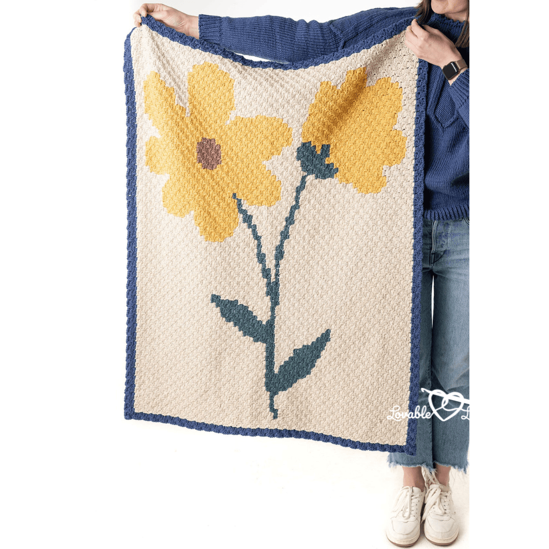 Spring Bloom Crochet Flower Blanket Pattern (Free & Easy)
