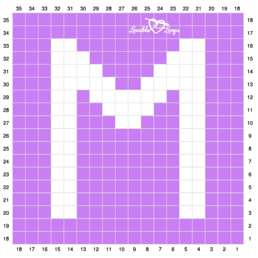 Letter M Crochet Pattern- Crochet Letter Patterns