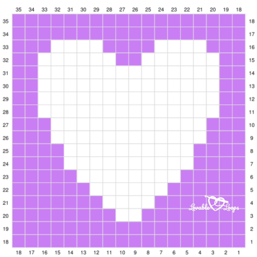 c2c Crochet Heart Pattern- Crochet Letter Patterns