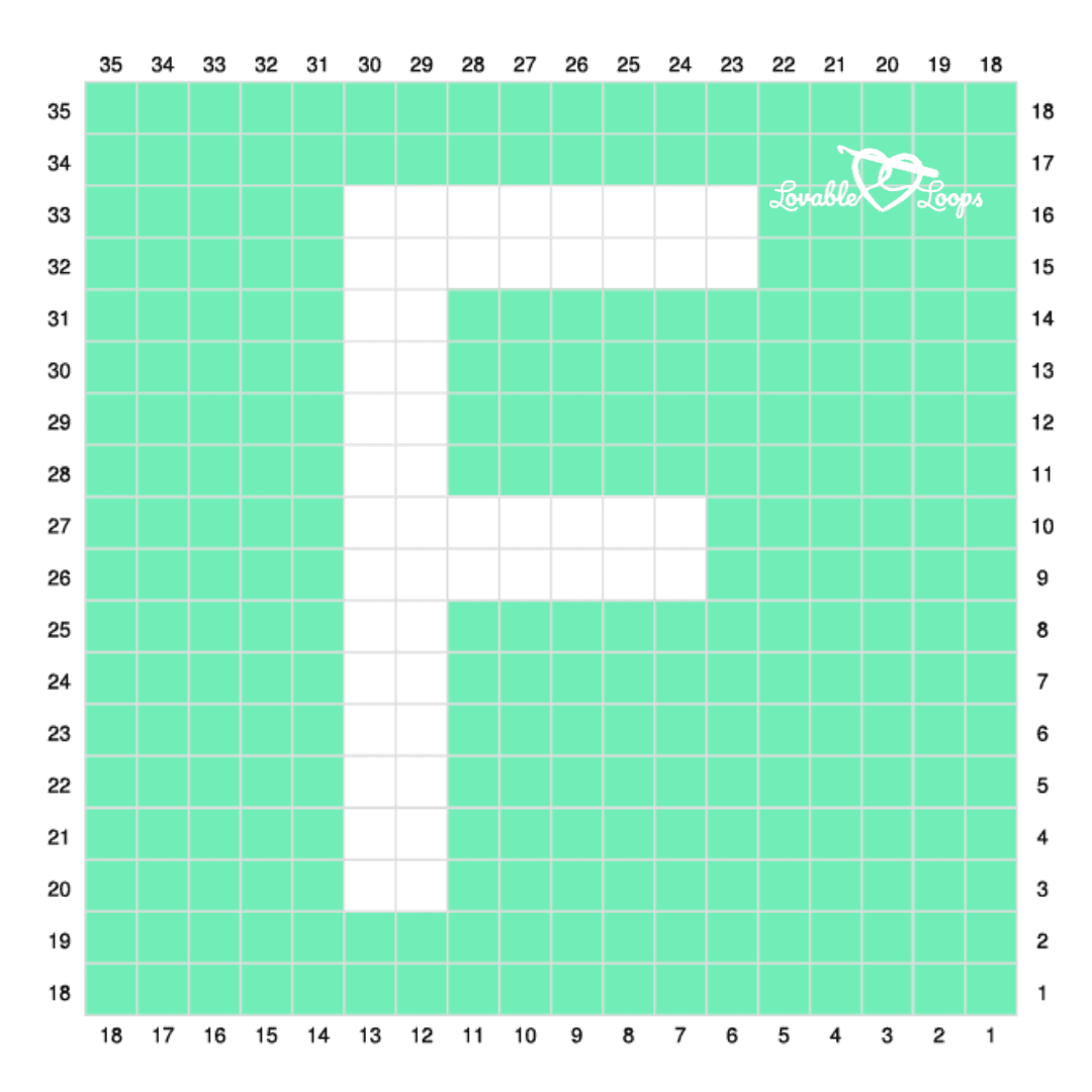 Letter F Crochet Pattern- Crochet Letter Patterns