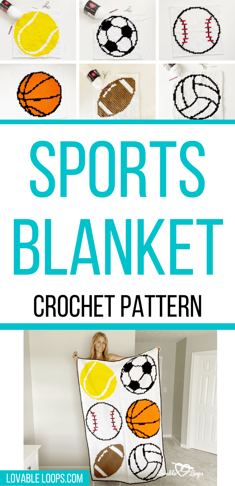 Crochet Sport Themed Blanket Pattern C2C (Free & Easy)