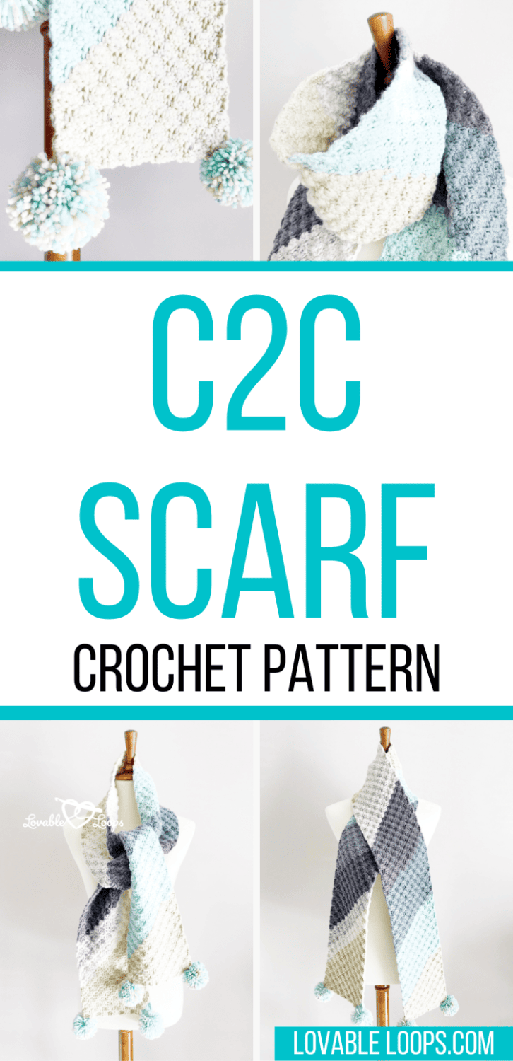 c2c Crochet Scarf Pattern (Free & Easy)