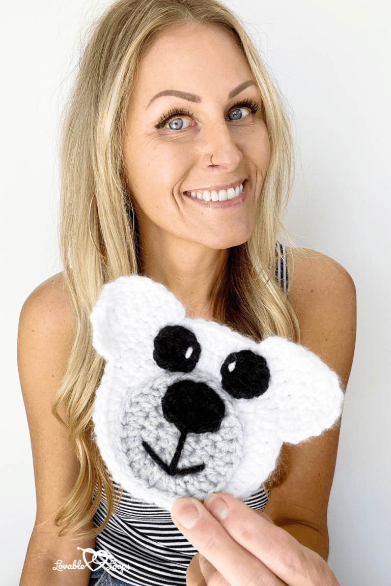 Easy Crochet Polar Bear Applique Pattern Free + Video Tutorial