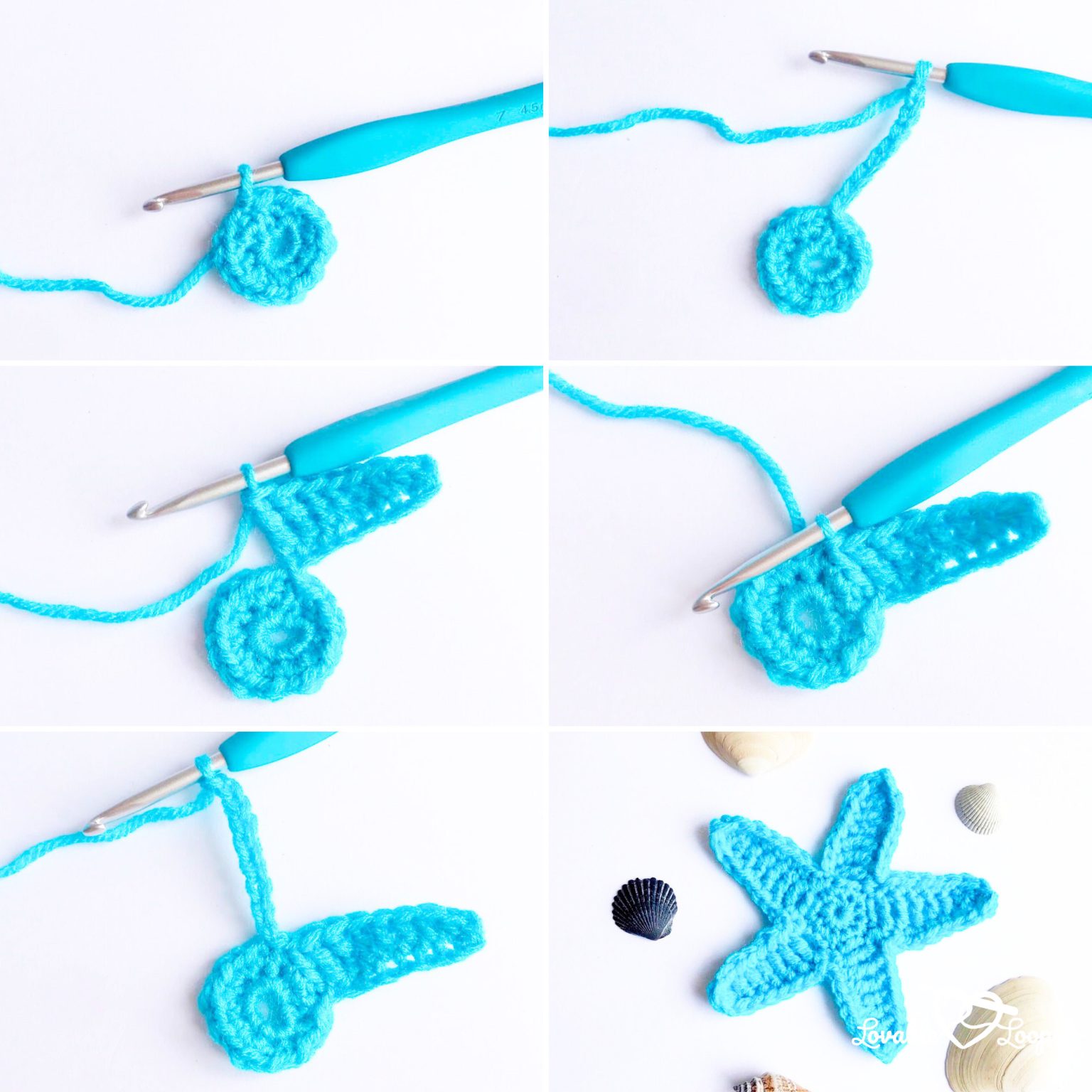 Starfish crochet pattern: free & easy beachy applique