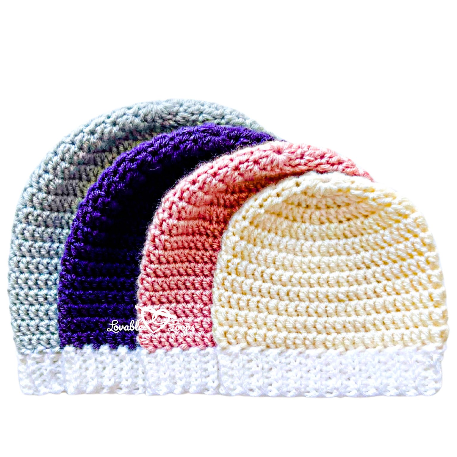 How to Crochet a Beanie for Beginners in 4 Sizes- Free Pattern