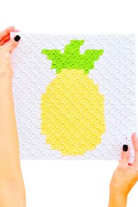 Tropical Pineapple Crochet Pattern C2C Square (Free & Easy)