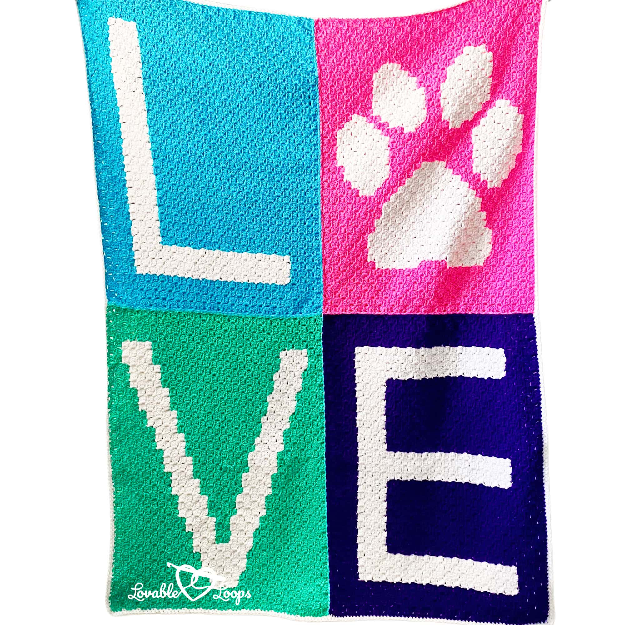 Cute Paw Print Crochet Blanket Pattern for Pet Lovers (Free)