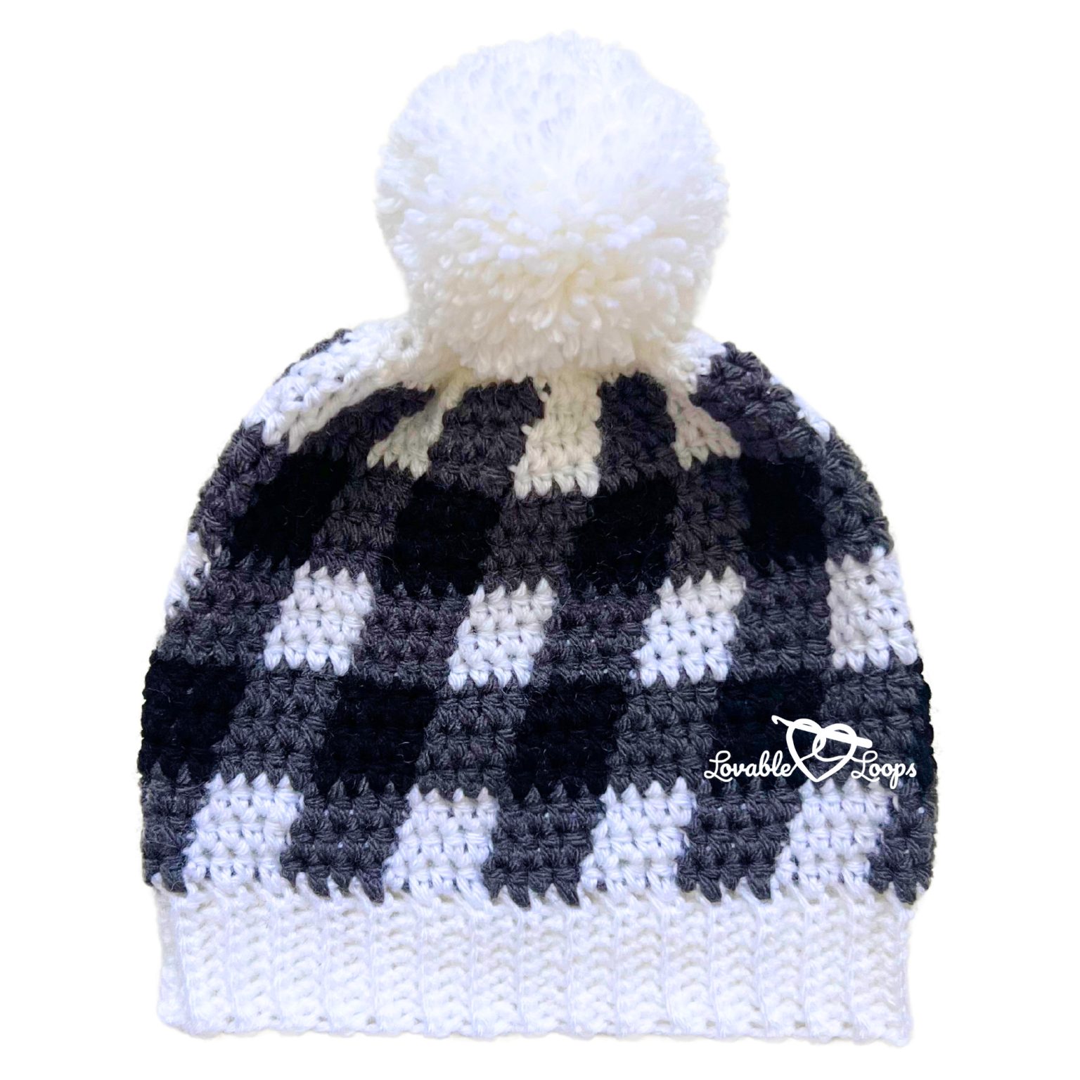 Buffalo plaid crochet hat pattern for beginners