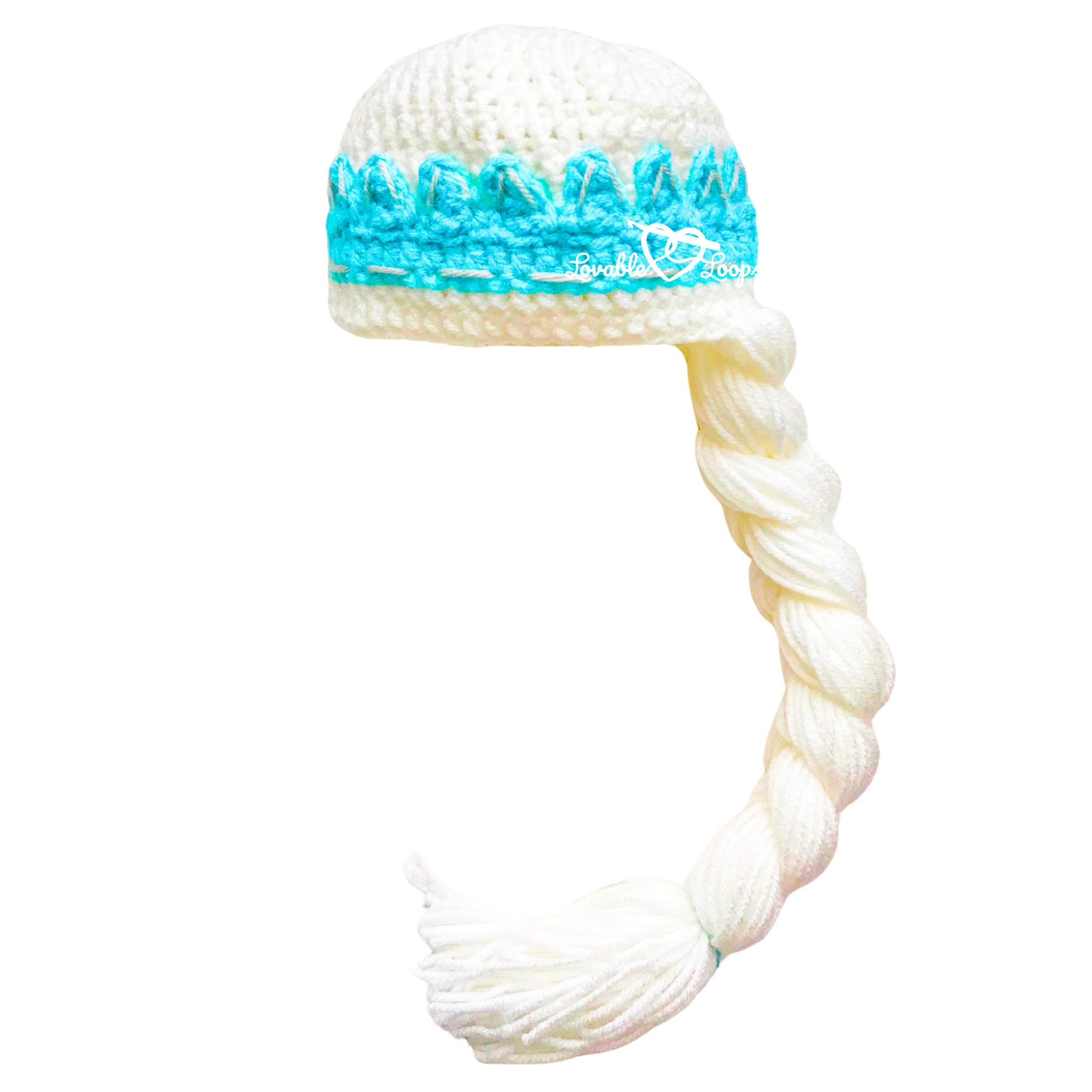 Princess Elsa Wig Crochet Pattern with Crown and Braid (Free)