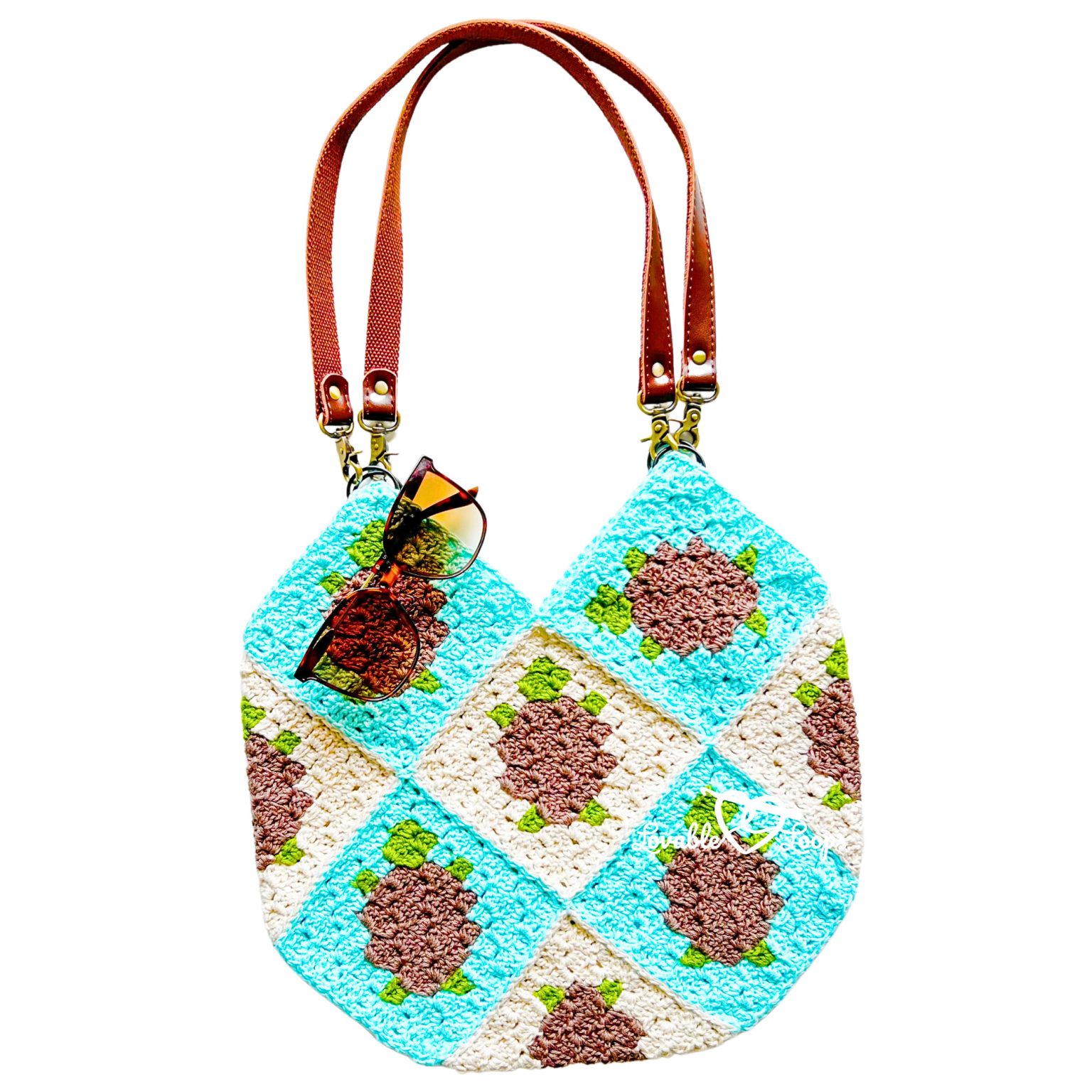 Free Land & Sea Turtle c2c Crochet Bag Pattern for Beginners
