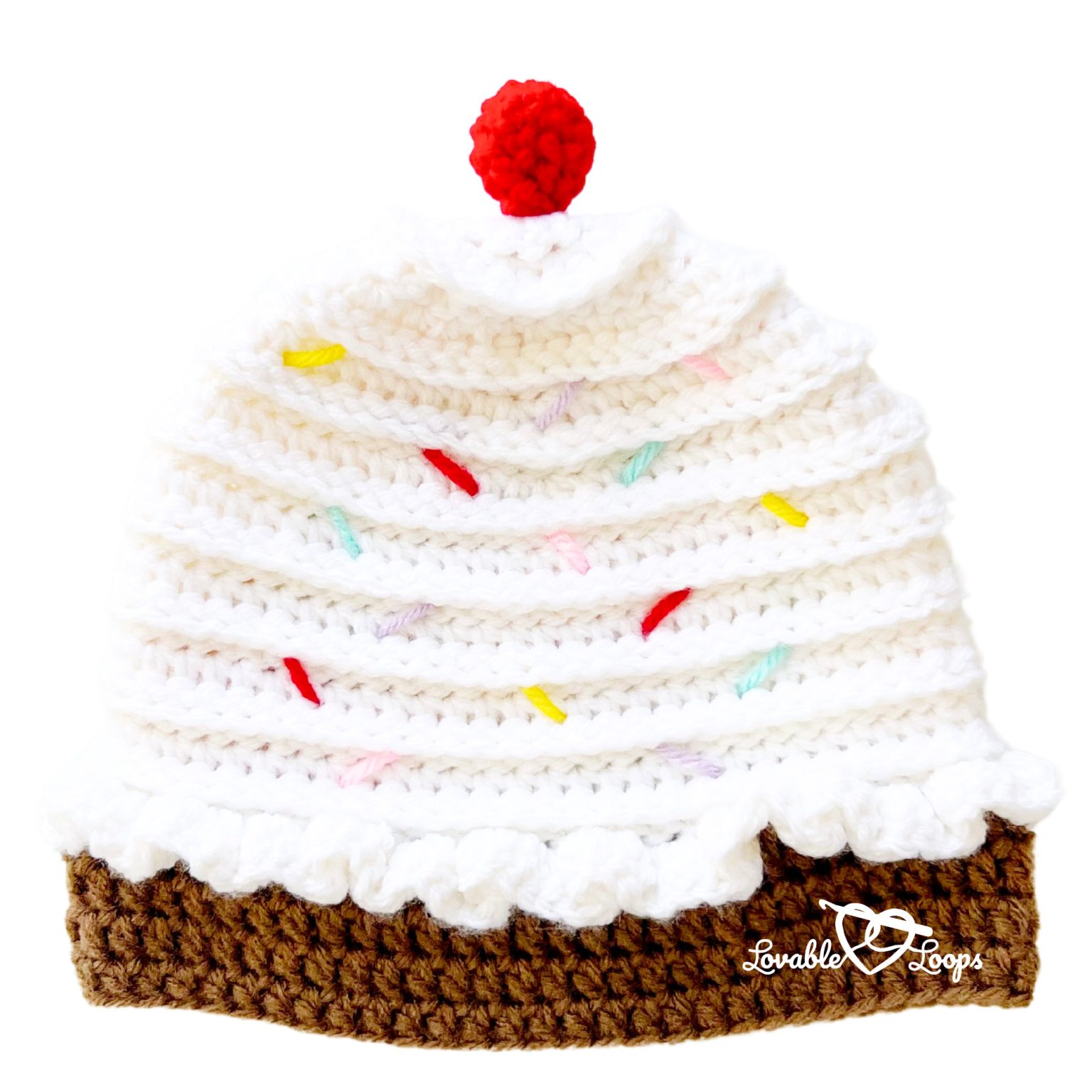 Crochet cupcake hat pattern – free, easy & beginner friendly