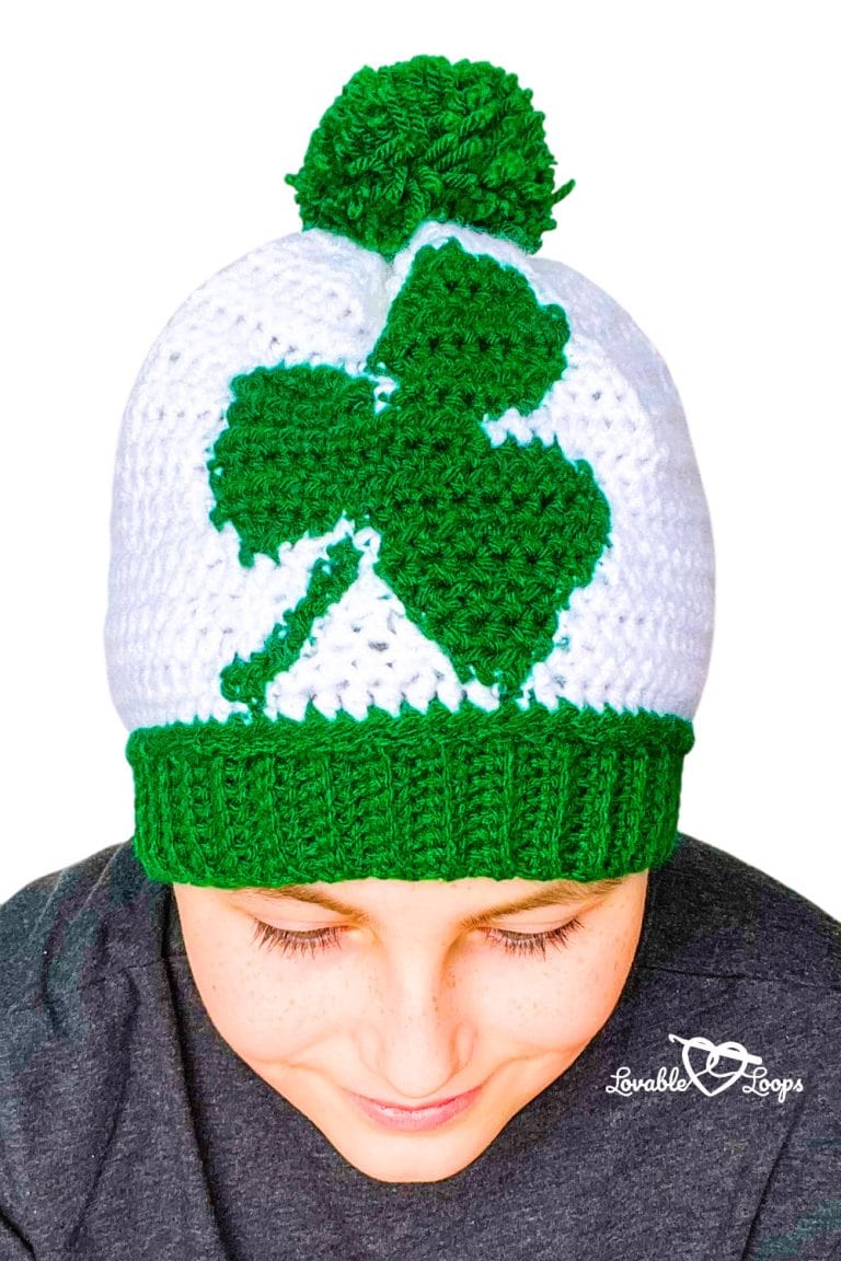 3 Sizes Crochet Shamrock Hat Pattern for Beginners (Free & Easy)