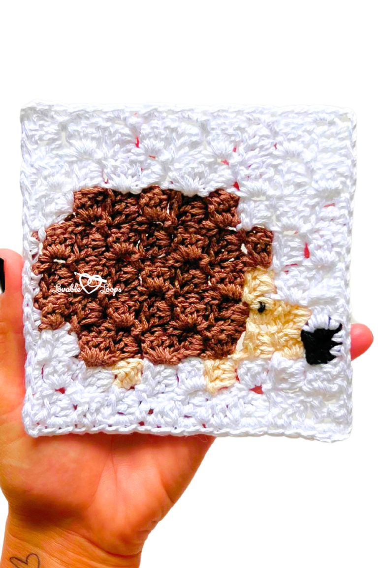 Porcupine Critter Mini C2C Crochet Square Pattern (free)