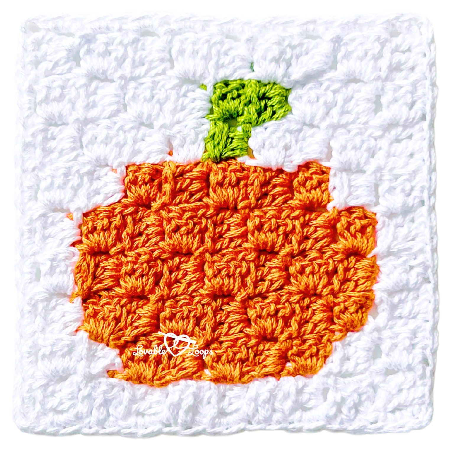 Fall Pumpkin Mini C2C Crochet Square Pattern (free & easy)