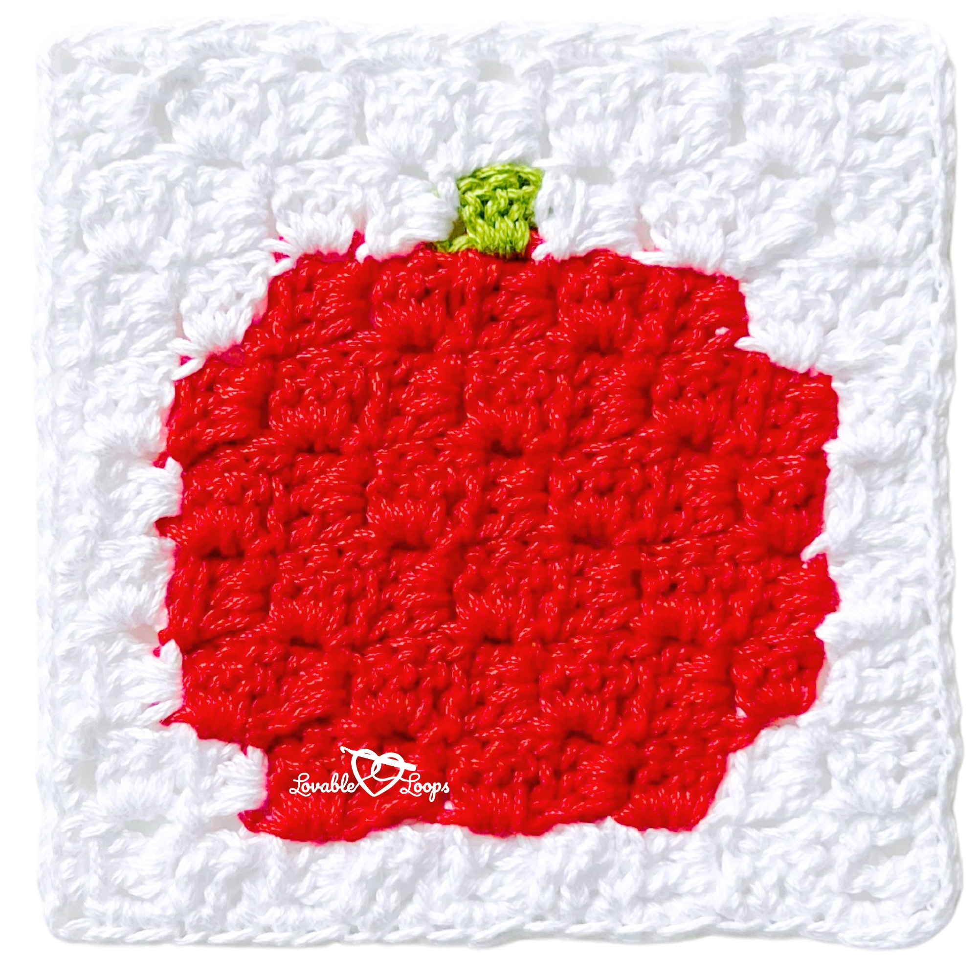 Autumn Apple Mini C2C Crochet Square Pattern (free & easy)