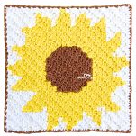 C2C Crochet Sunflower Square Pattern for Beginners (free & easy)