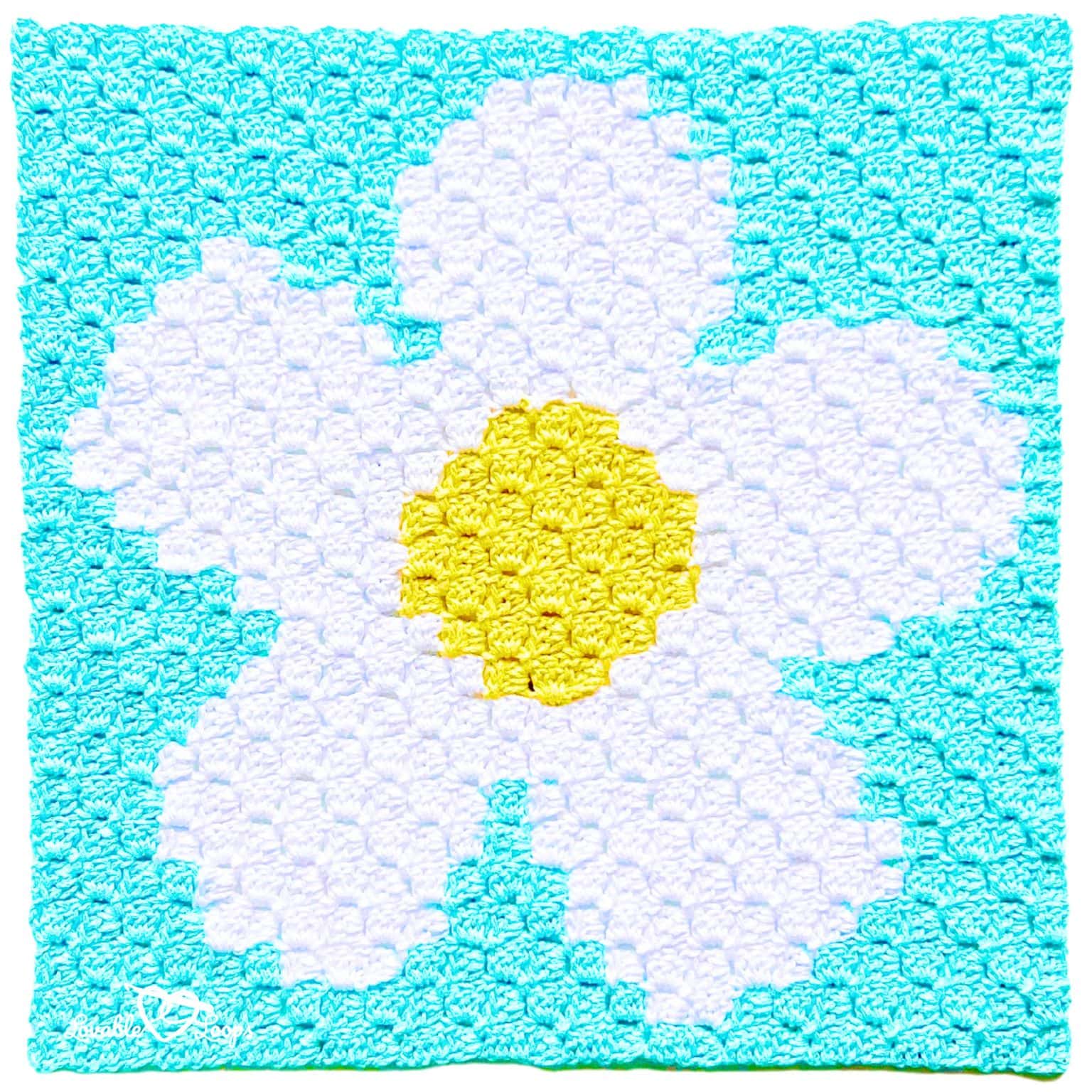 Pretty Flower Daisy Crochet Square Pattern for Beginners (free)