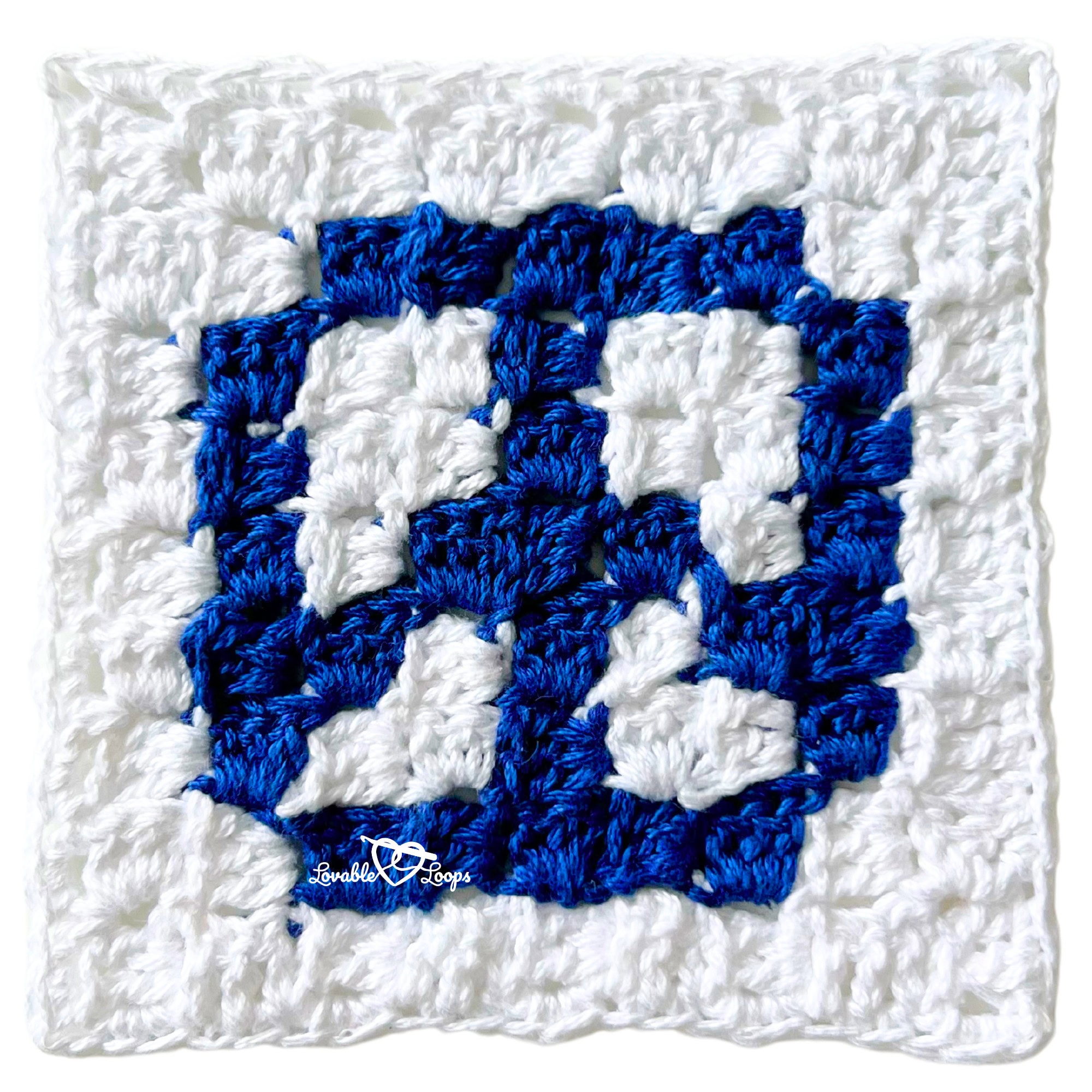 Groovy Peace Sign Mini C2C Crochet Square Pattern (free & easy)