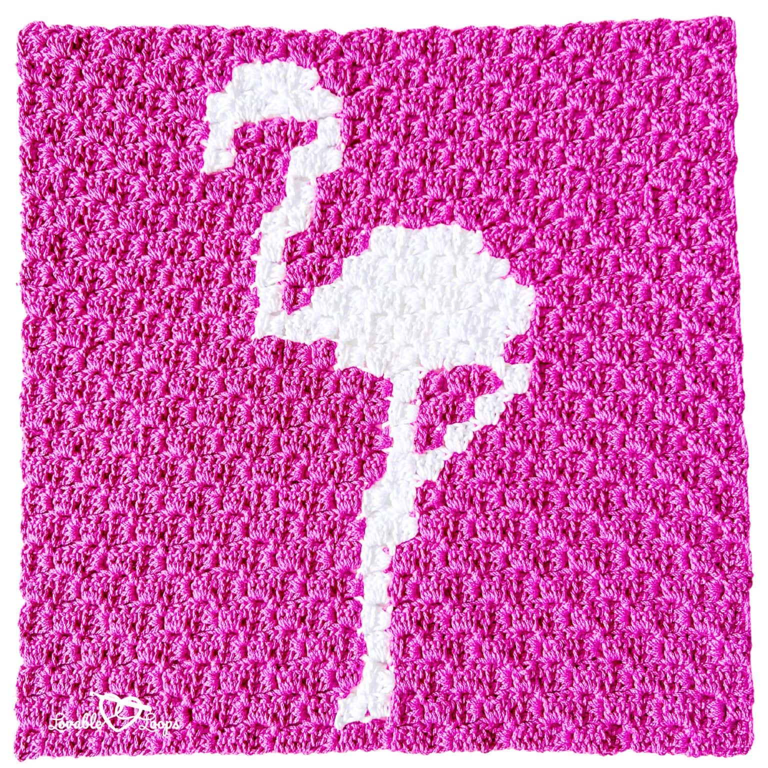 Tropical Flamingo Crochet Square Pattern C2C (free & easy)