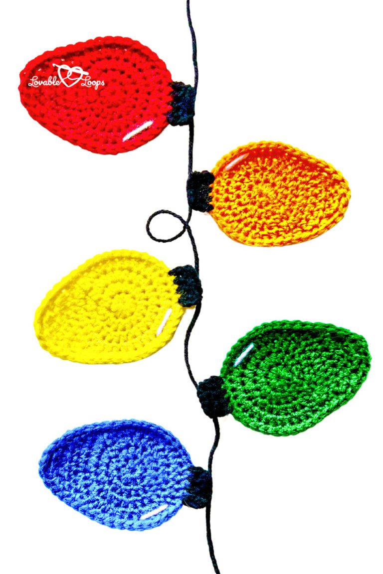 Crochet Christmas Tree Lights Appliqué Pattern + Video Tutorial