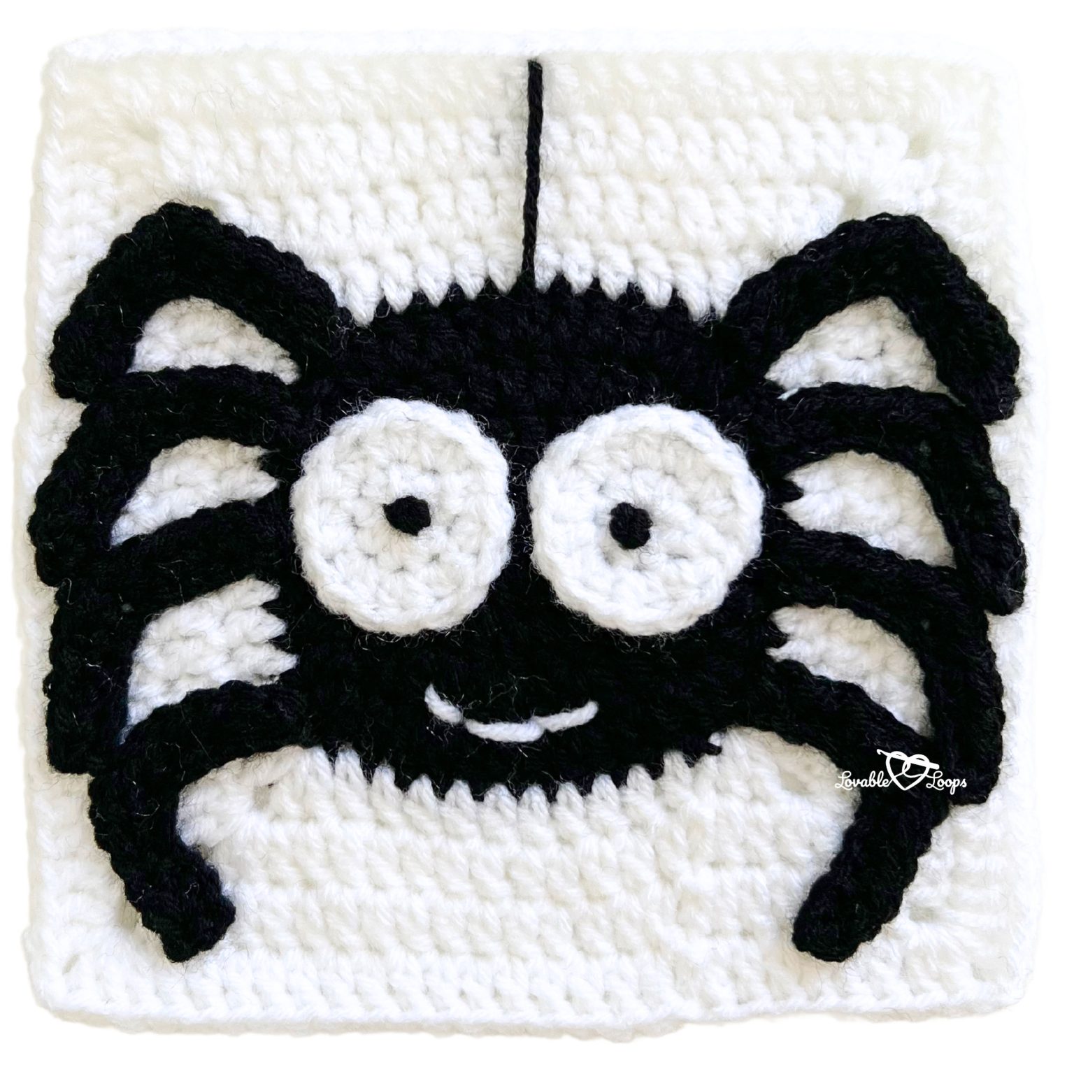 Halloween Spider Granny Square Crochet Pattern Free