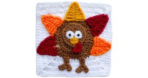 Crochet Turkey Granny Square Pattern for Thanksgiving