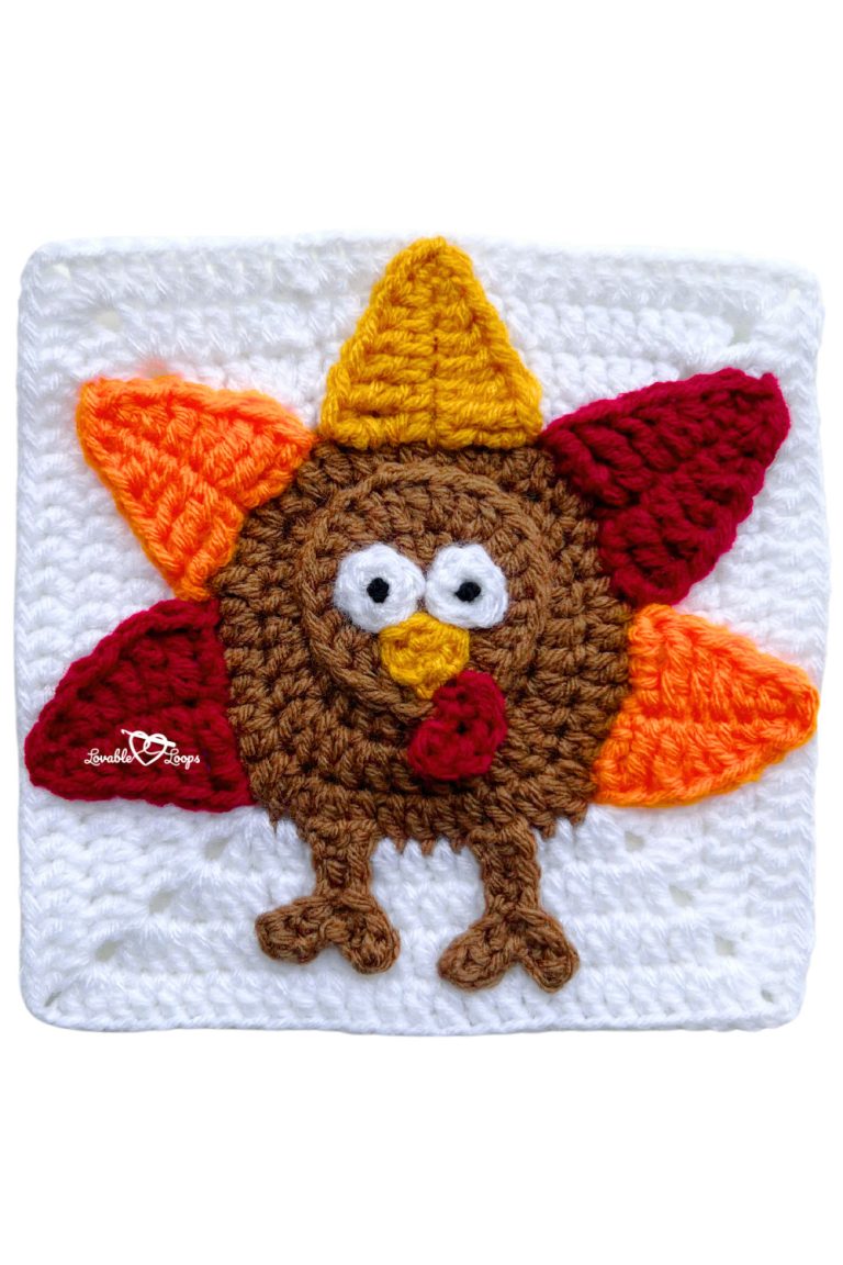 Crochet Turkey Granny Square Pattern for Thanksgiving