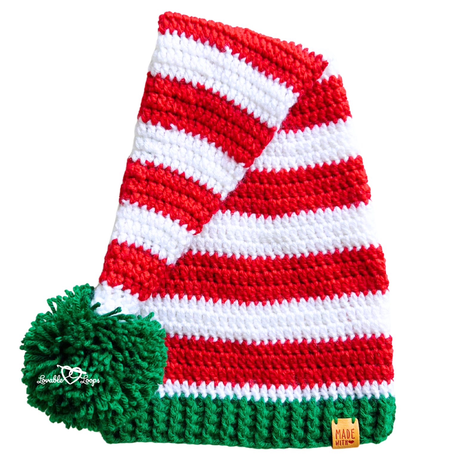 6 Sizes Classic Crochet Elf Hat Pattern (free & easy)