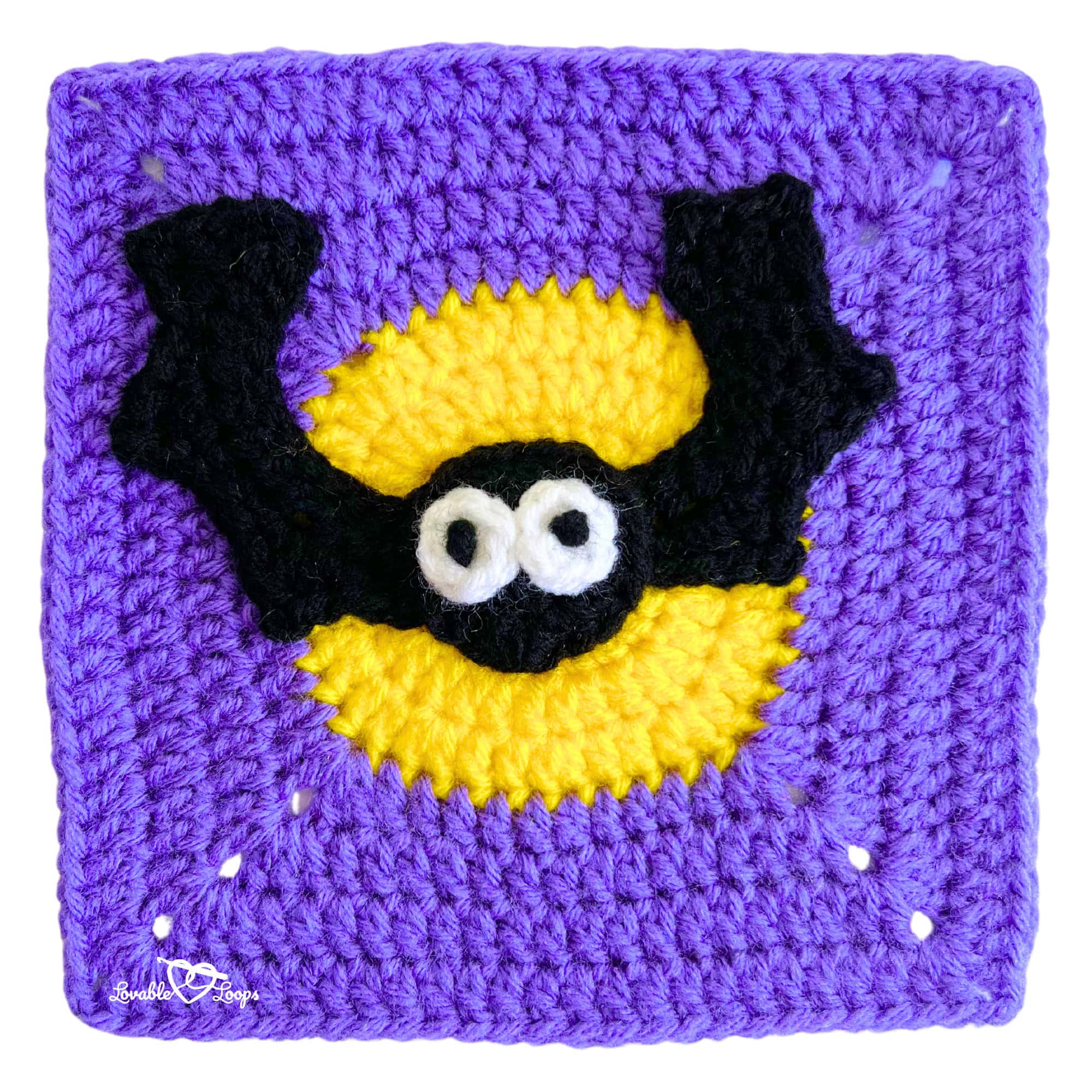 Halloween Bat Granny Square Crochet Pattern Free