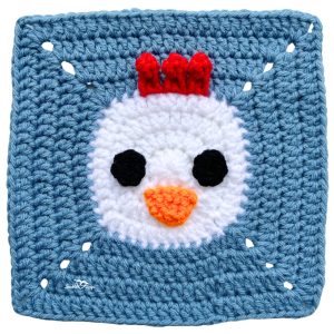 Crochet chicken granny square pattern