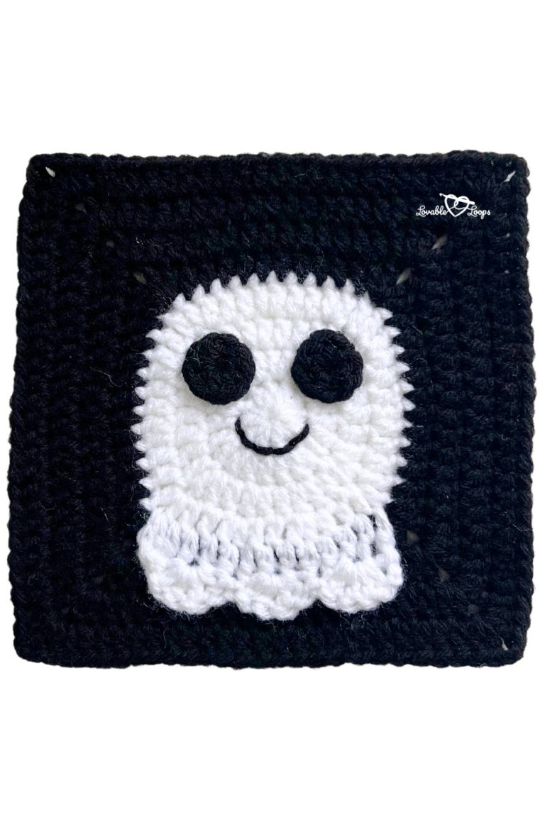 Spooky Ghost Granny Square Crochet Pattern Free