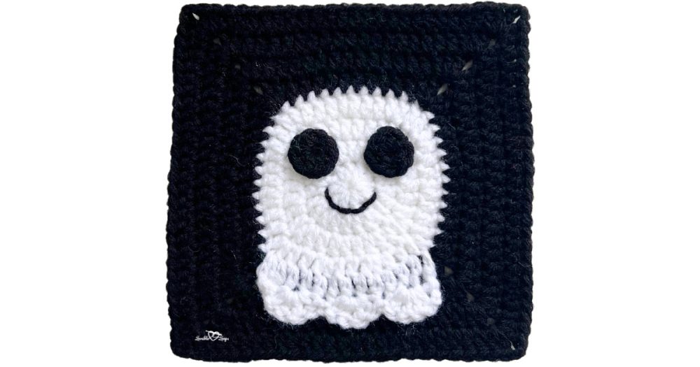 Spooky Ghost Granny Square Crochet Pattern Free