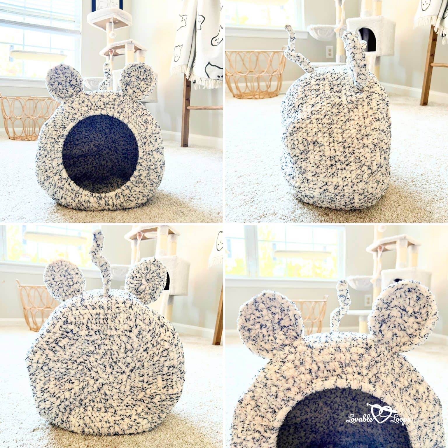 Crochet Cat Pod Pattern- Free DIY Cave Bed for Cats