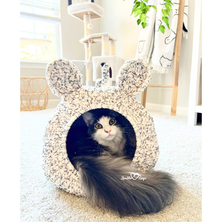 Crochet Cat Pod Pattern- Free DIY Cave Bed for Cats