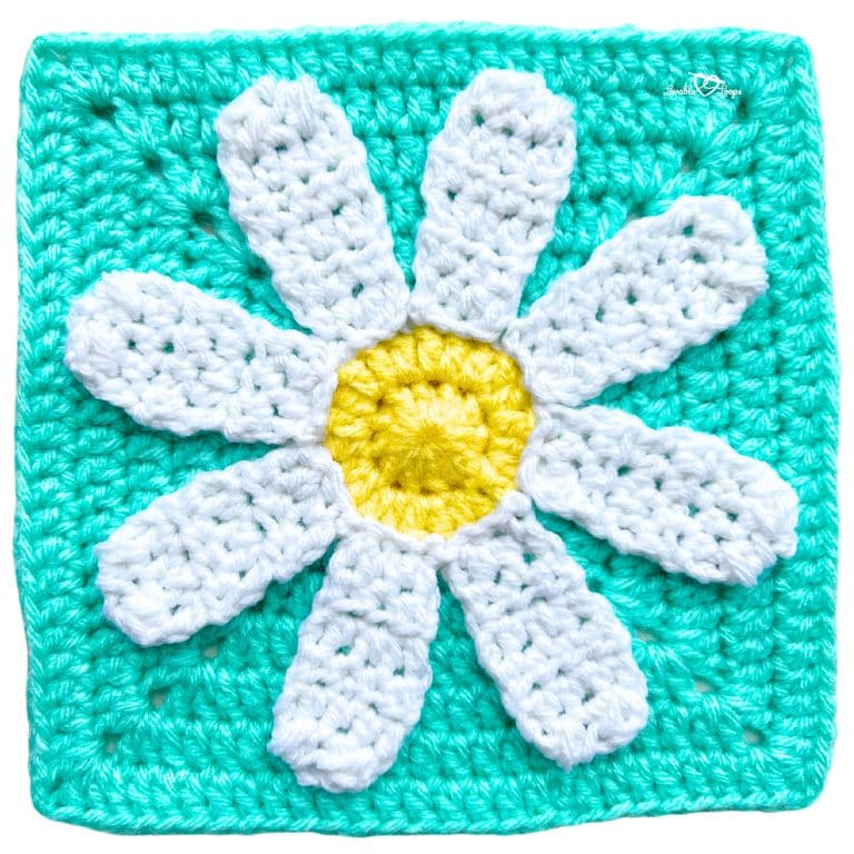 Retro Crochet Daisy Granny Square Pattern Free & Easy
